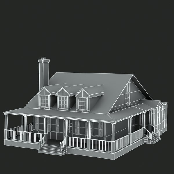 3d farmhouse building