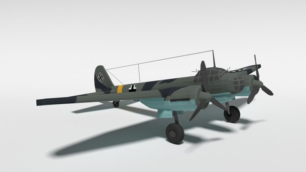 modelo 3d Low Poly Cartoon Junkers Ju 88 Avión de la Segunda Guerra ...