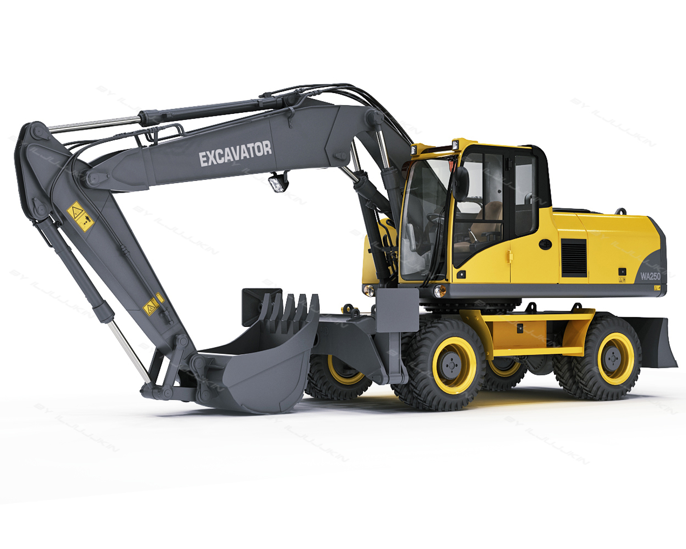 wheel excavator 3d model
