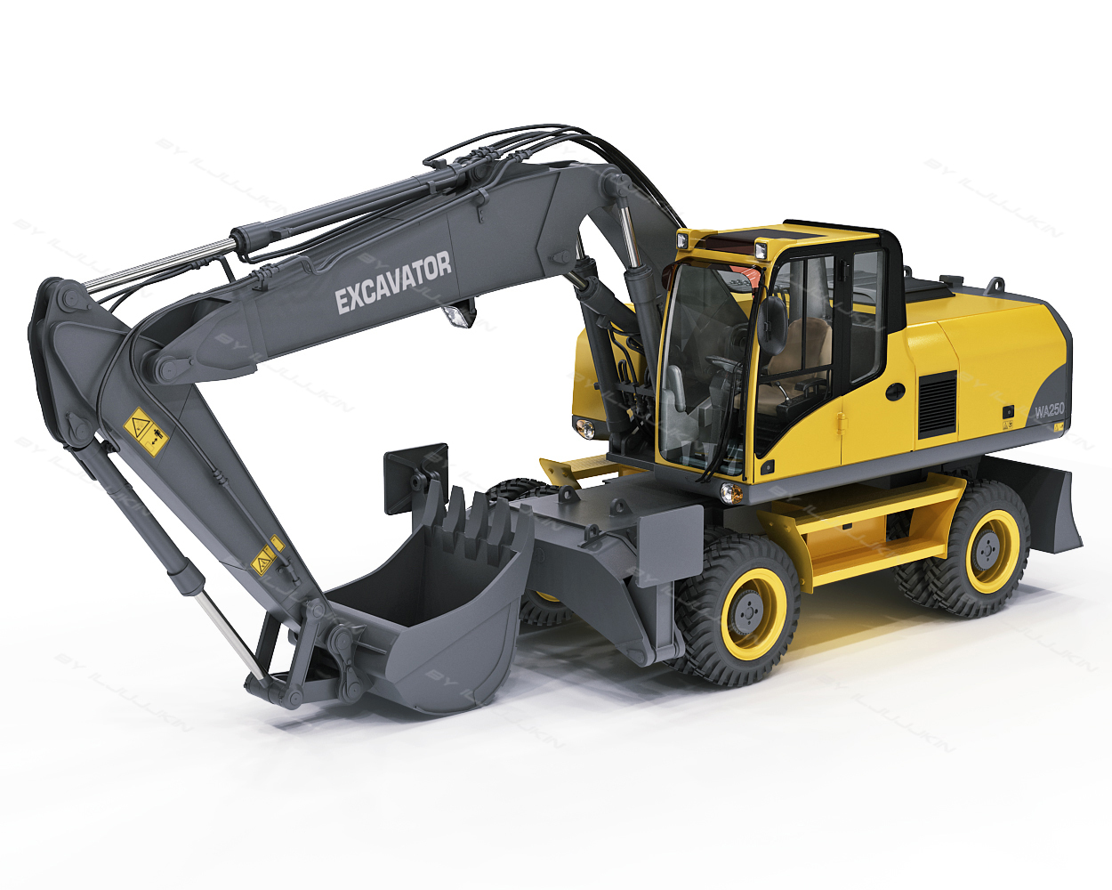 wheel excavator 3d model