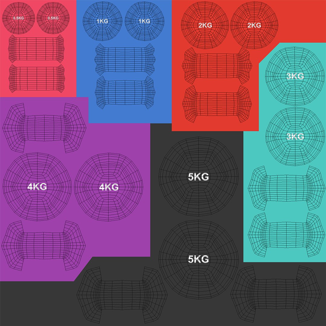 Dumbbell Set 01 3D Model - TurboSquid 2084456