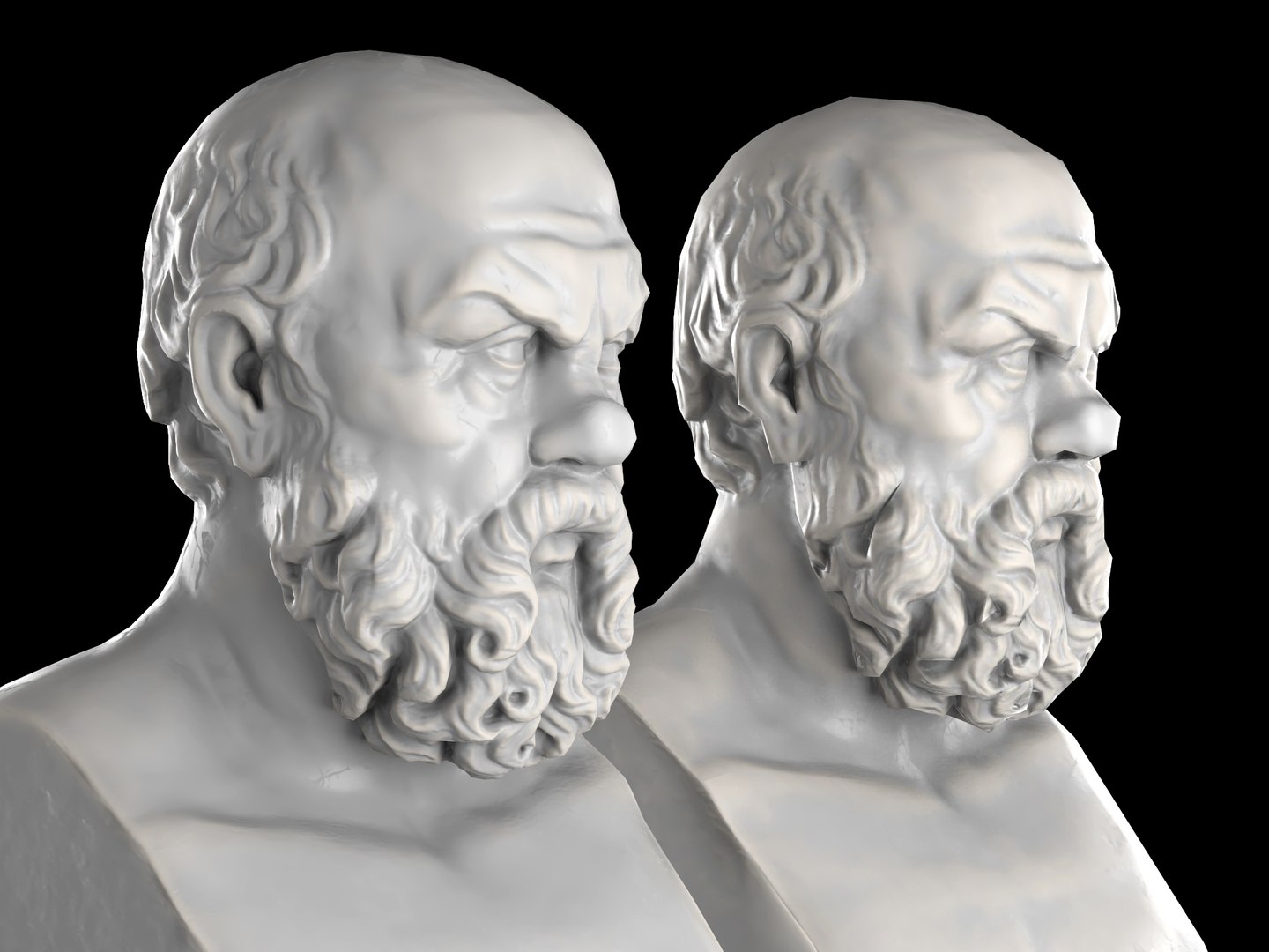 Socrates Herm Sculpture Lowpoly 3D Model - TurboSquid 1901340