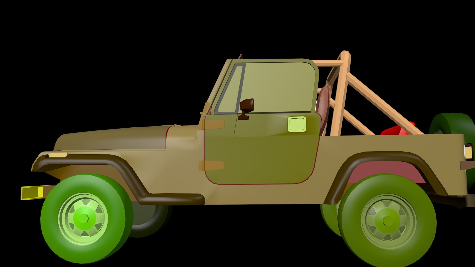 Jeep Wrangler Opened Car 1989 3D Model - TurboSquid 2087277