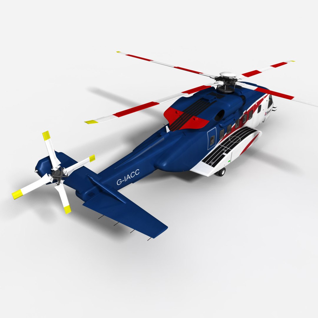 S-92 Bristow Sikorsky Helicopter 3d Model