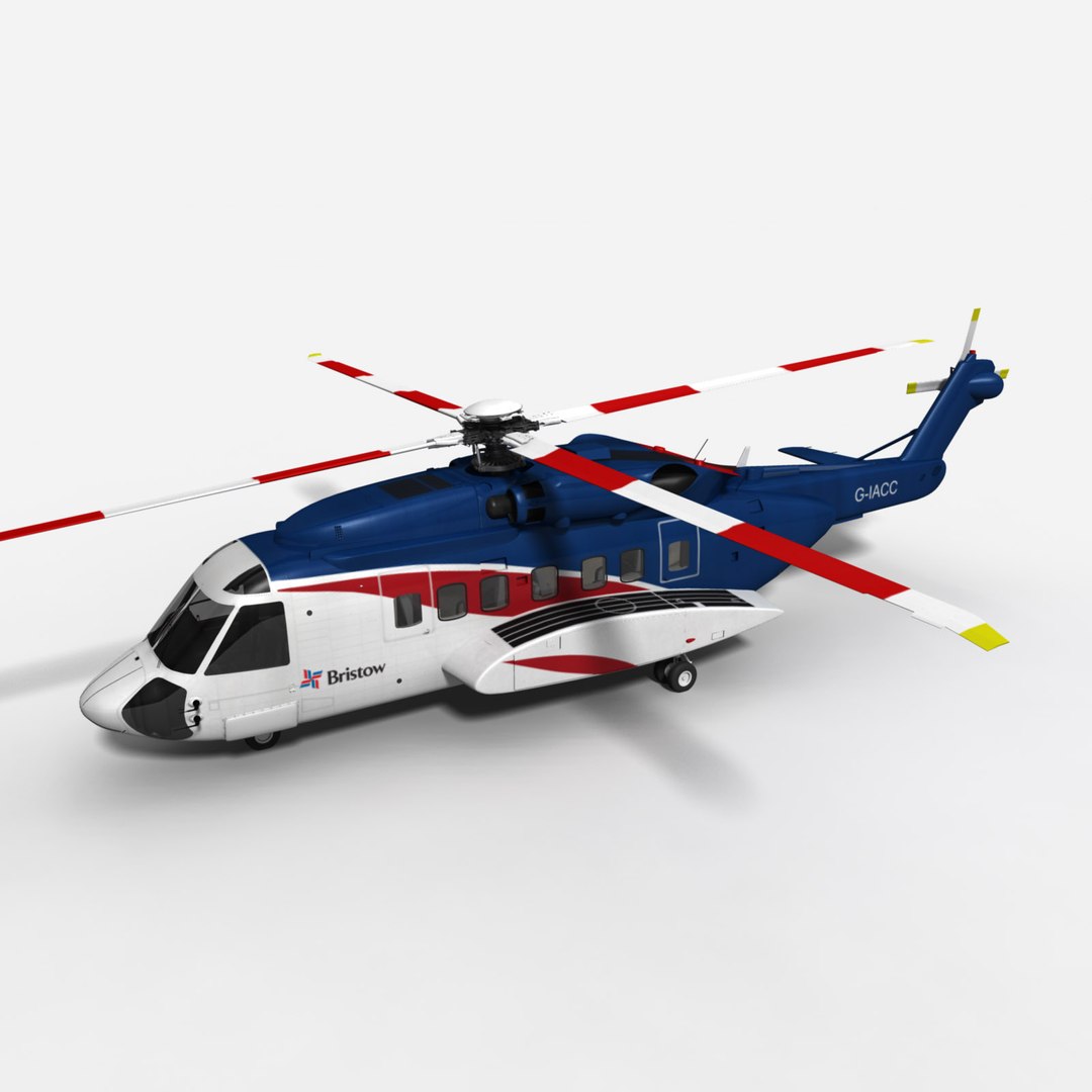 S-92 Bristow Sikorsky Helicopter 3d Model