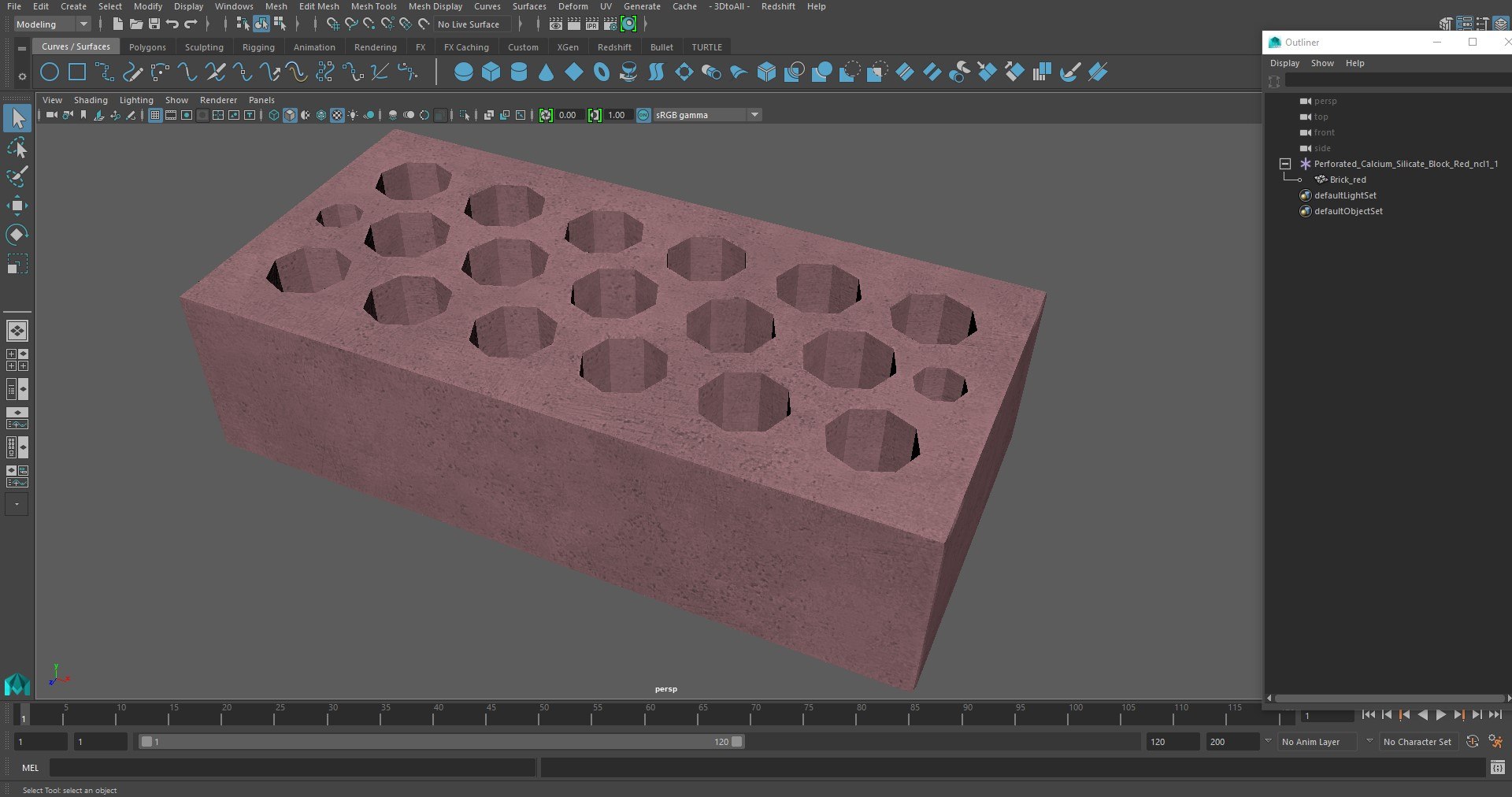 Perforated Calcium Silicate Block Red Model - TurboSquid 2146001
