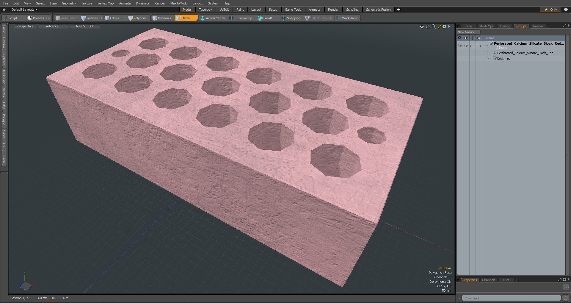 Perforated Calcium Silicate Block Red Model - TurboSquid 2146001