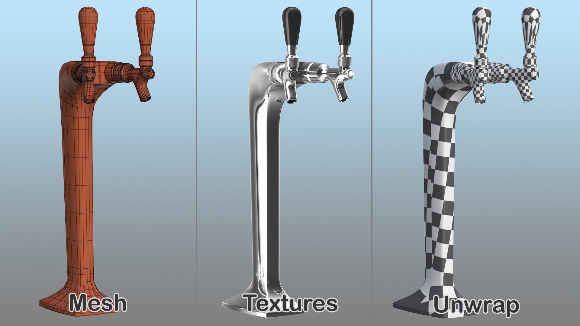 Double Tap Draft Beer 3D Model - TurboSquid 1624465