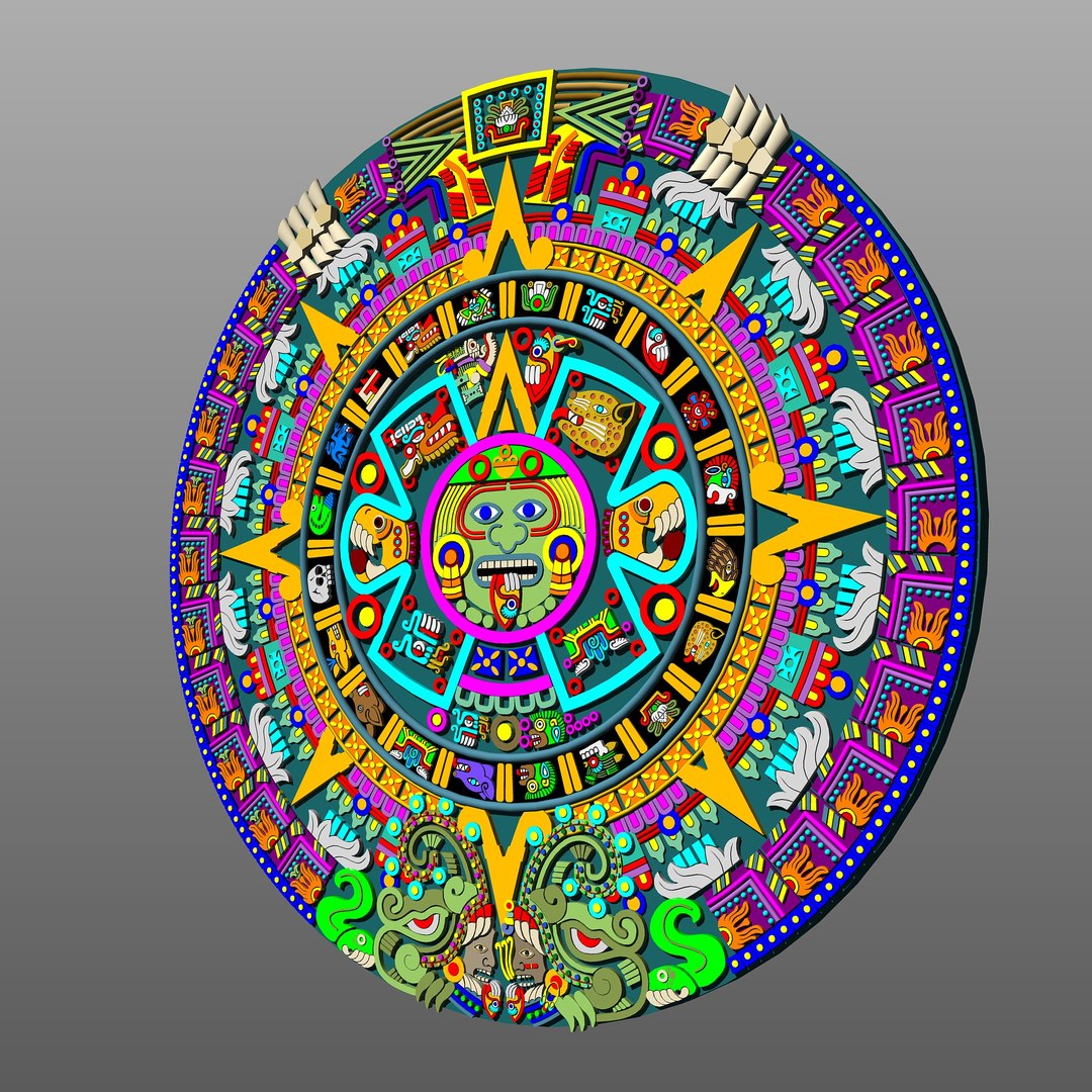 Aztec Calender Sunstone 3d Dwg