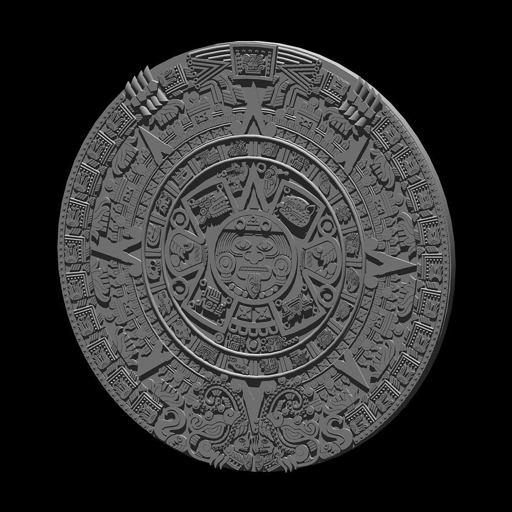 aztec calender sunstone 3d dwg
