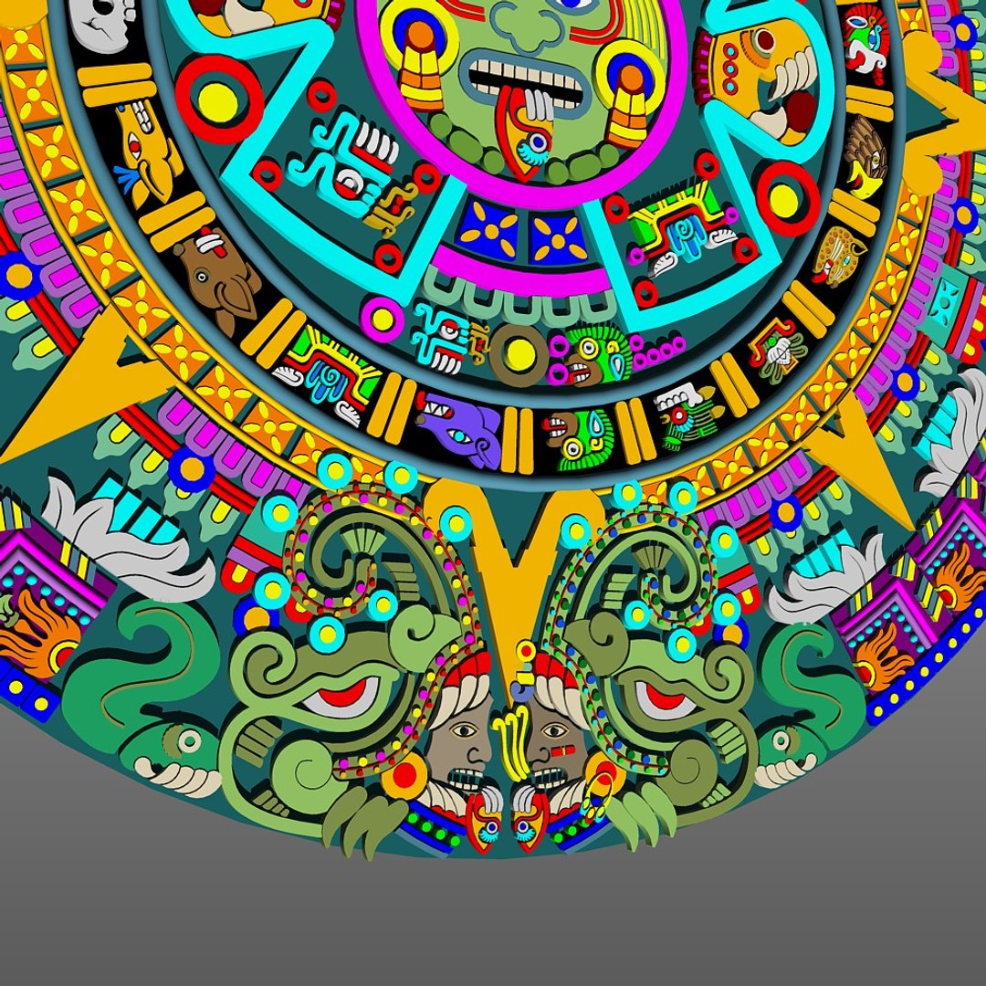 Aztec Calender Sunstone 3d Dwg