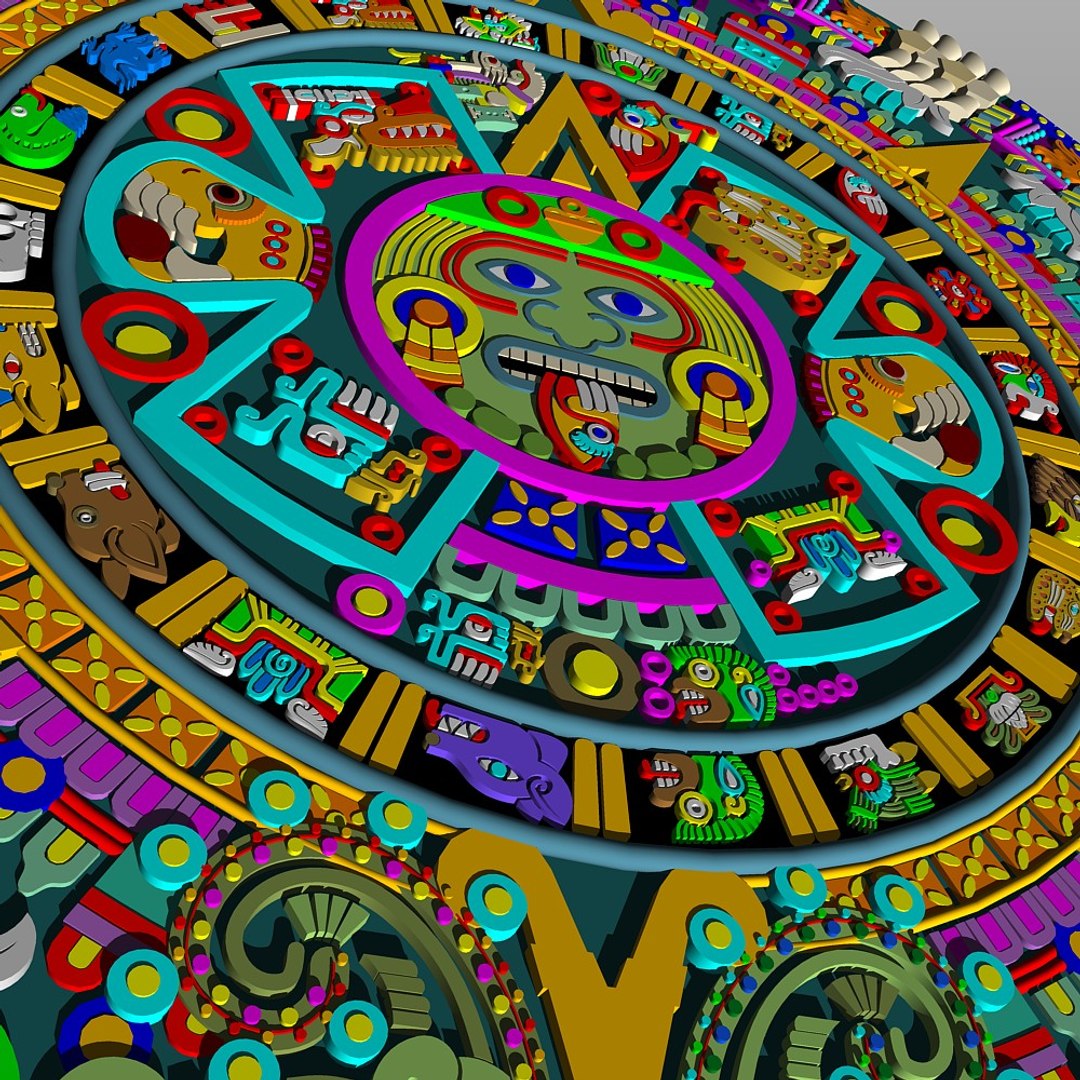 Aztec Calender Sunstone 3d Dwg