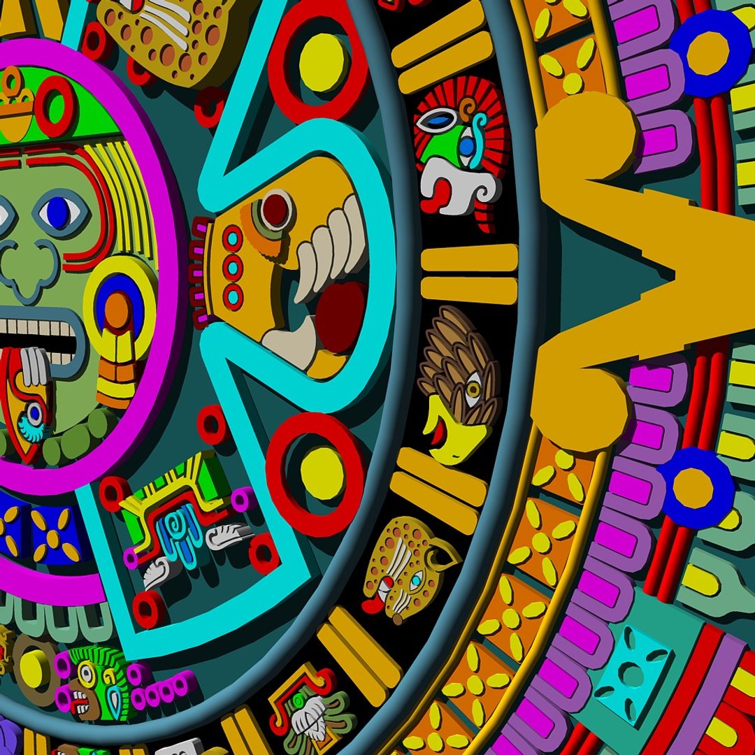 Aztec Calender Sunstone 3d Dwg
