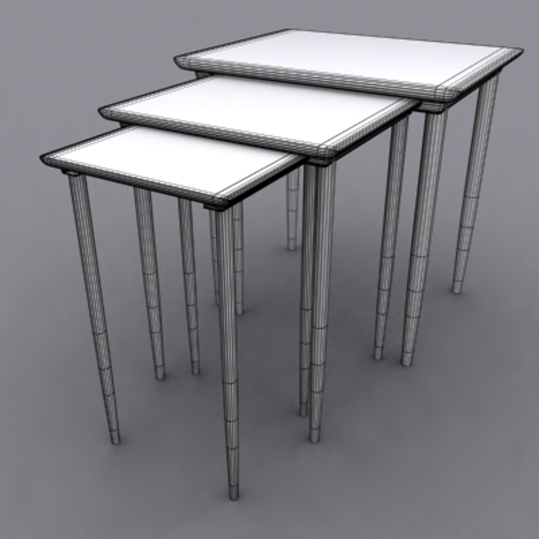 Danish Modern Nesting Tables 3d Model