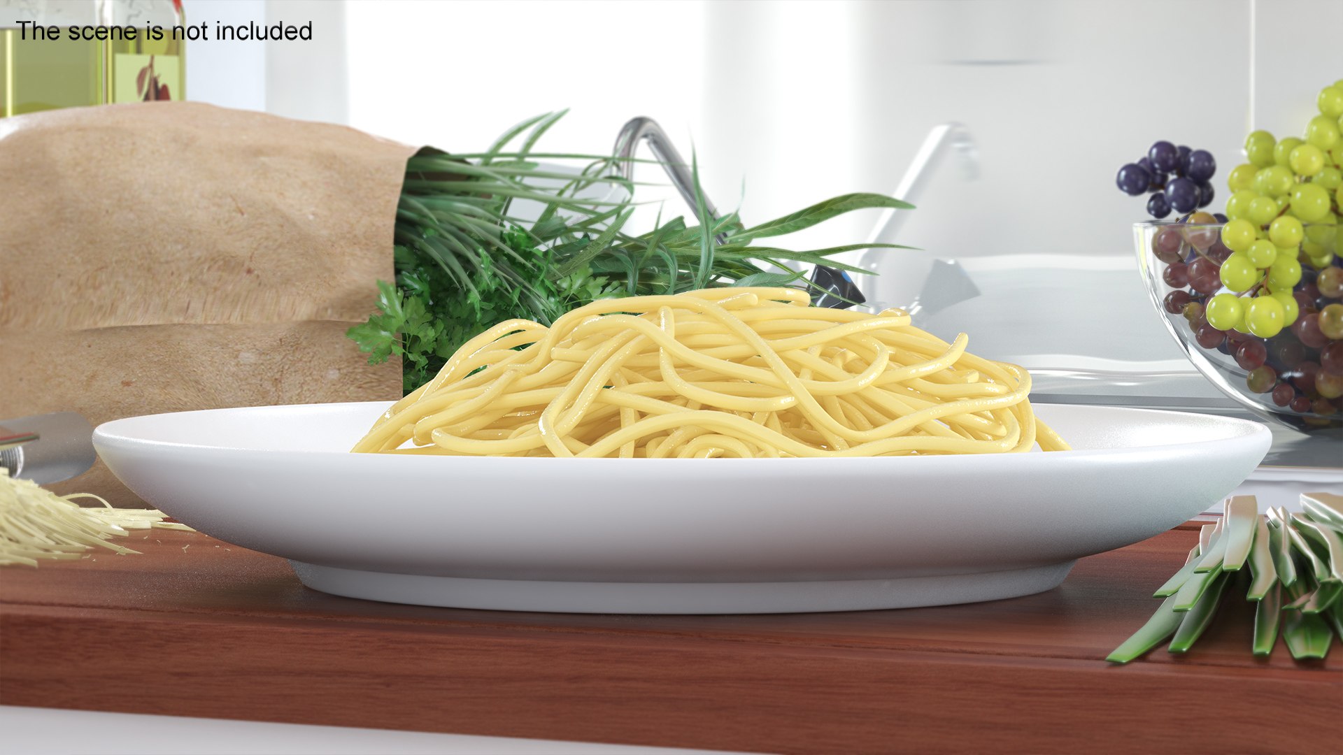 Plate of Cooked Spaghetti model - TurboSquid 2183379