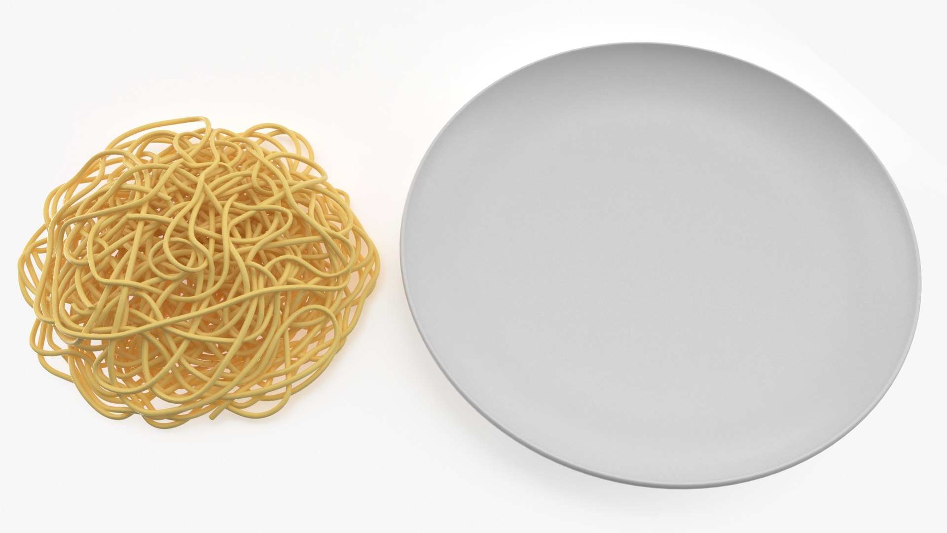 Plate of Cooked Spaghetti model - TurboSquid 2183379