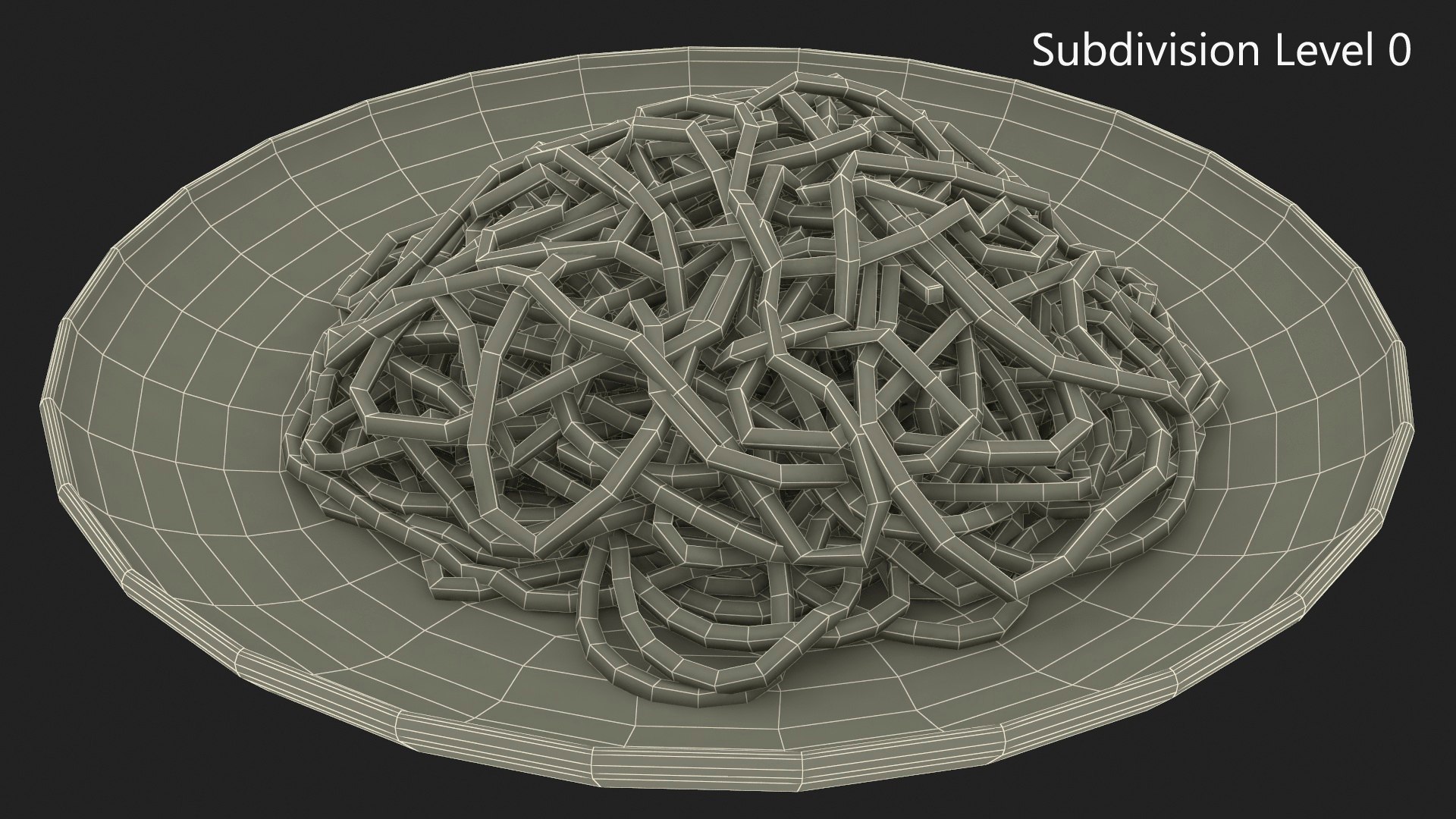 Plate of Cooked Spaghetti model - TurboSquid 2183379