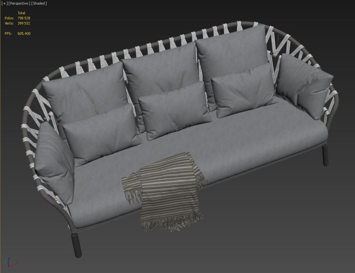 3D Model Varaschin Emma Cross Sofa - TurboSquid 1898536