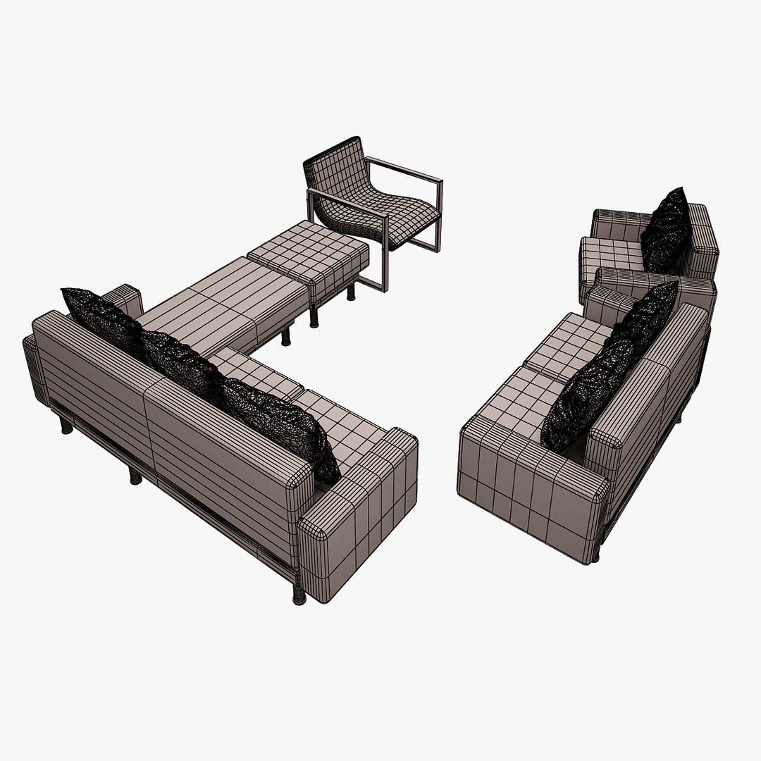Sofa Set 3d Obj