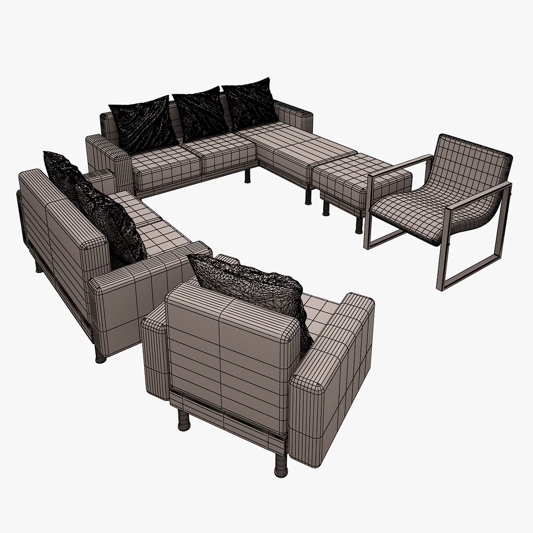 Sofa Set 3d Obj