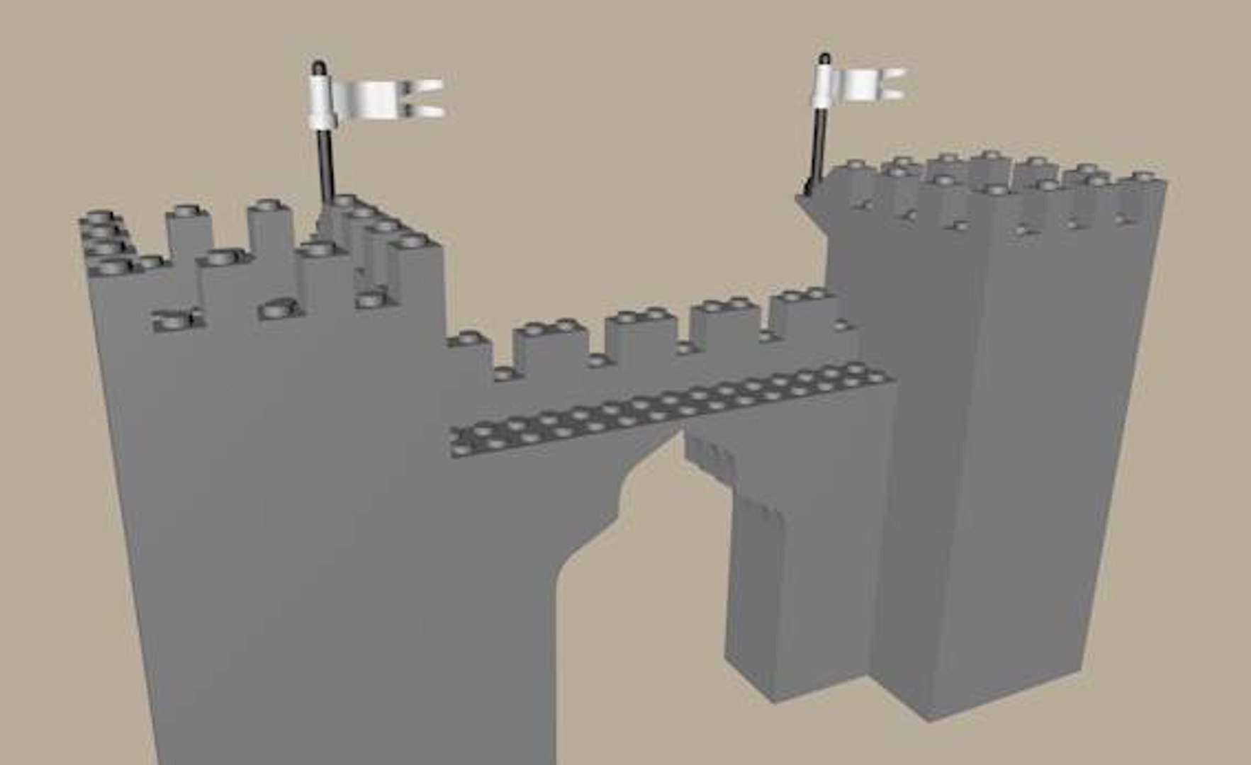 Lego Castle Gate 3d 3ds