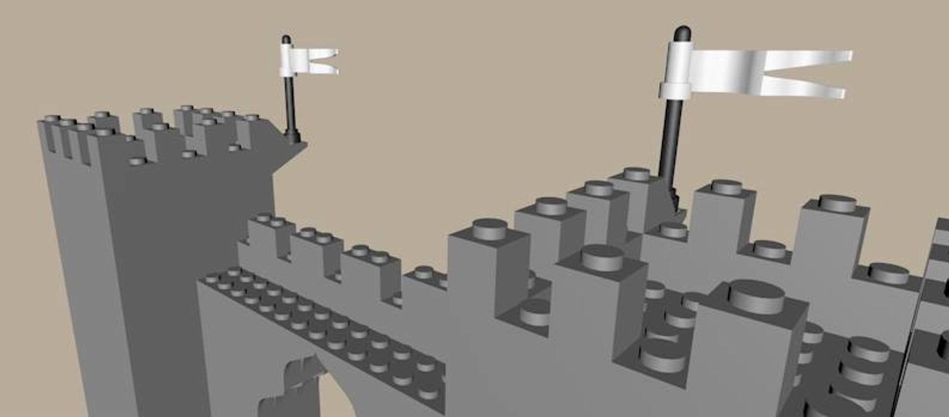 Lego Castle Gate 3d 3ds