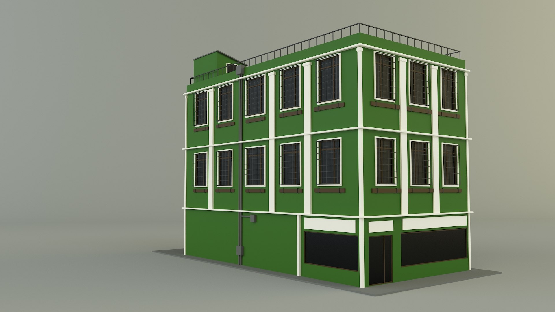 Green Building 65 3D Model - TurboSquid 2381822