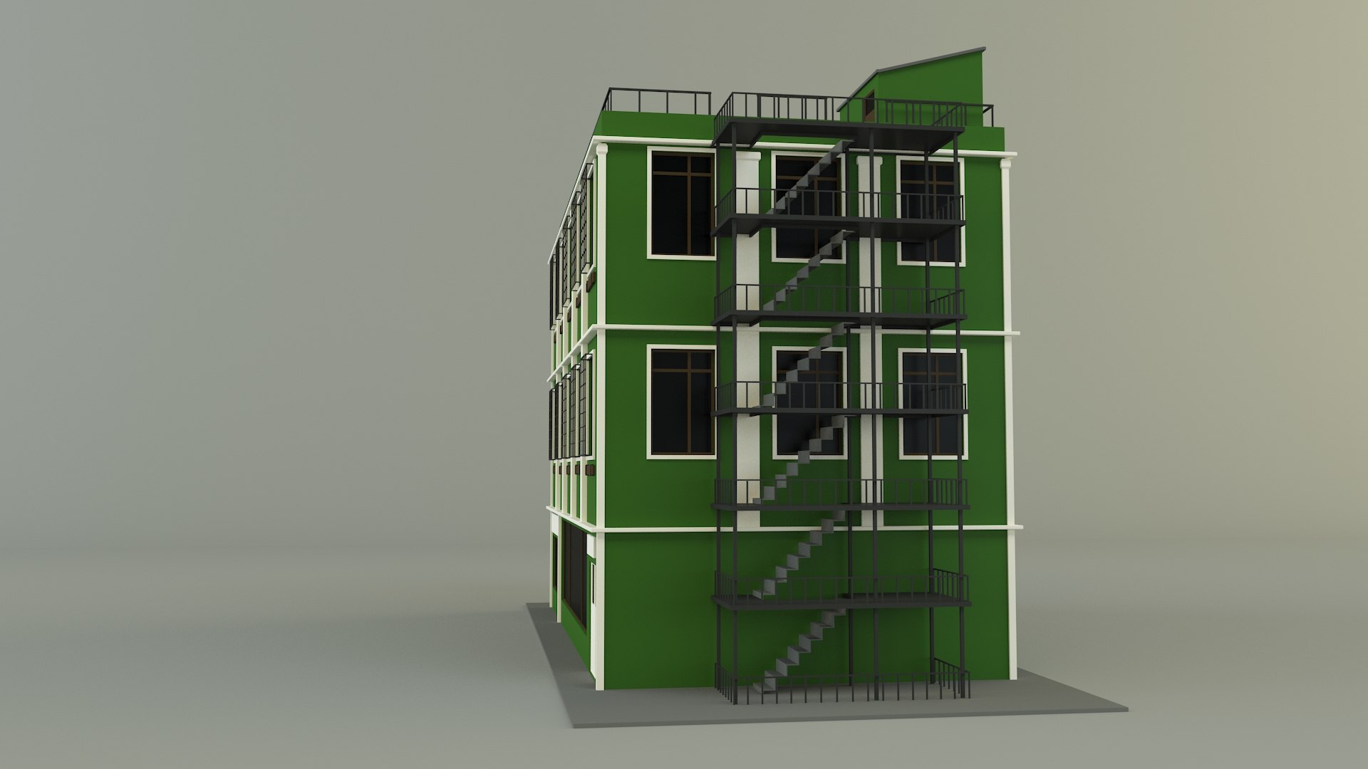 Green Building 65 3D Model - TurboSquid 2381822