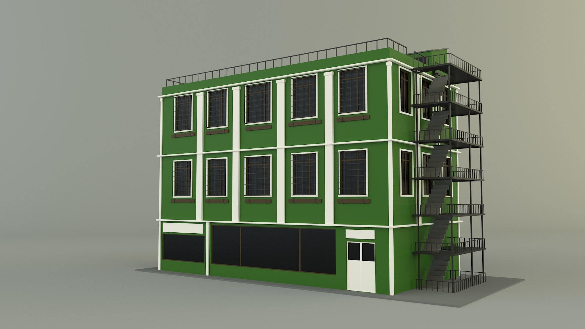 Green Building 65 3D Model - TurboSquid 2381822