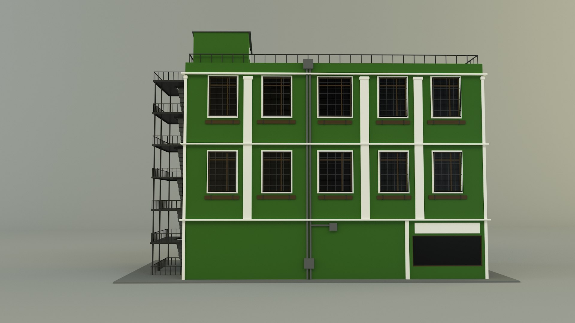 Green Building 65 3D Model - TurboSquid 2381822