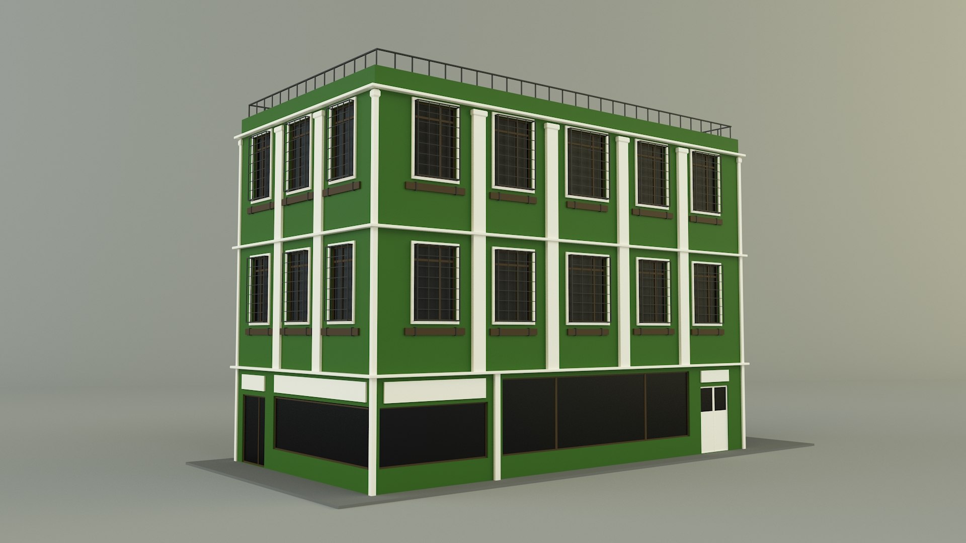Green Building 65 3D Model - TurboSquid 2381822