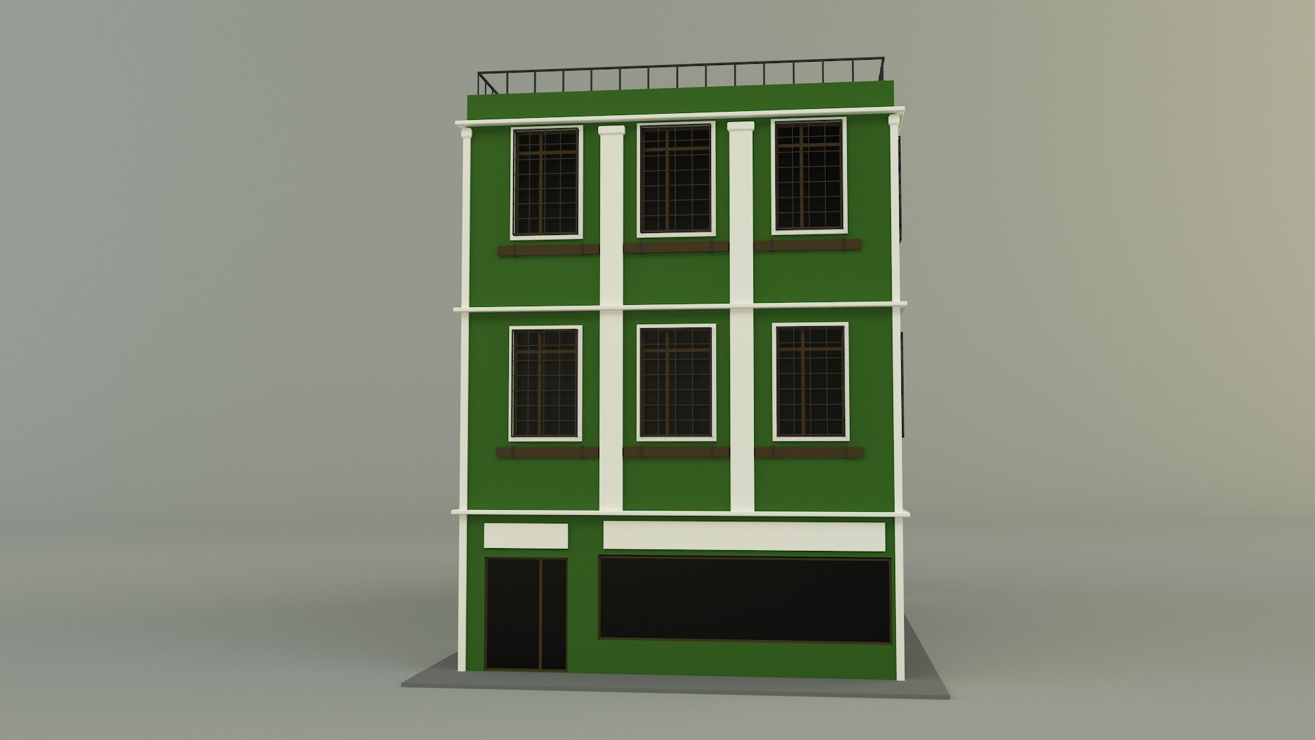 Green Building 65 3D Model - TurboSquid 2381822