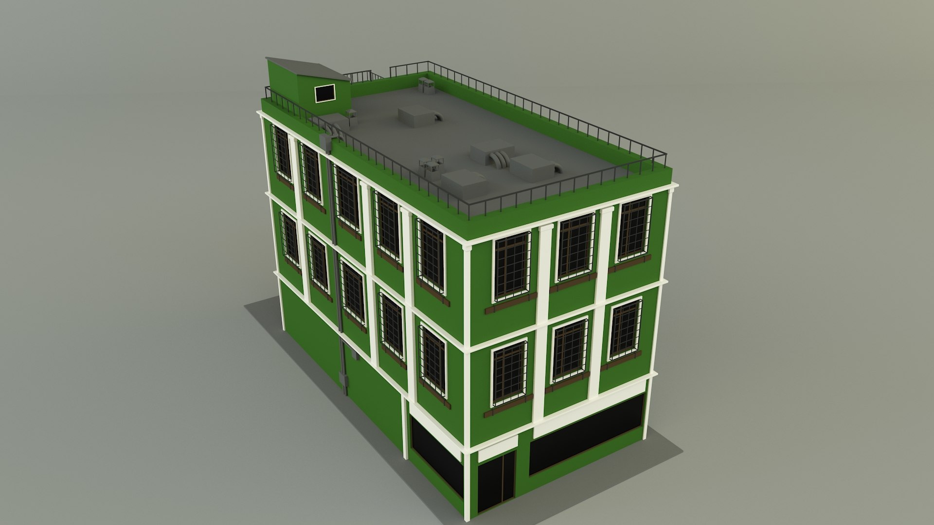Green Building 65 3D Model - TurboSquid 2381822
