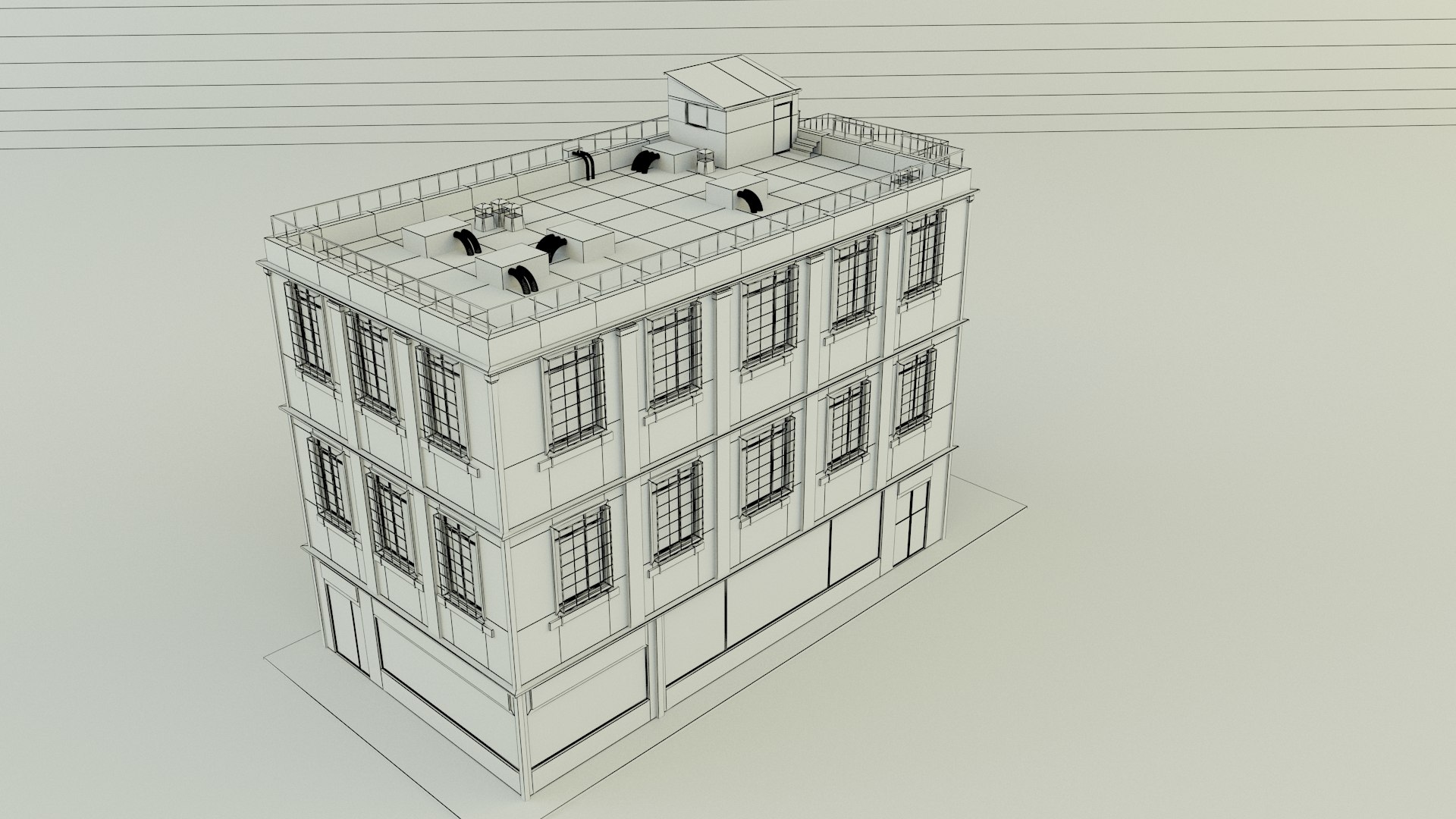 Green Building 65 3D Model - TurboSquid 2381822