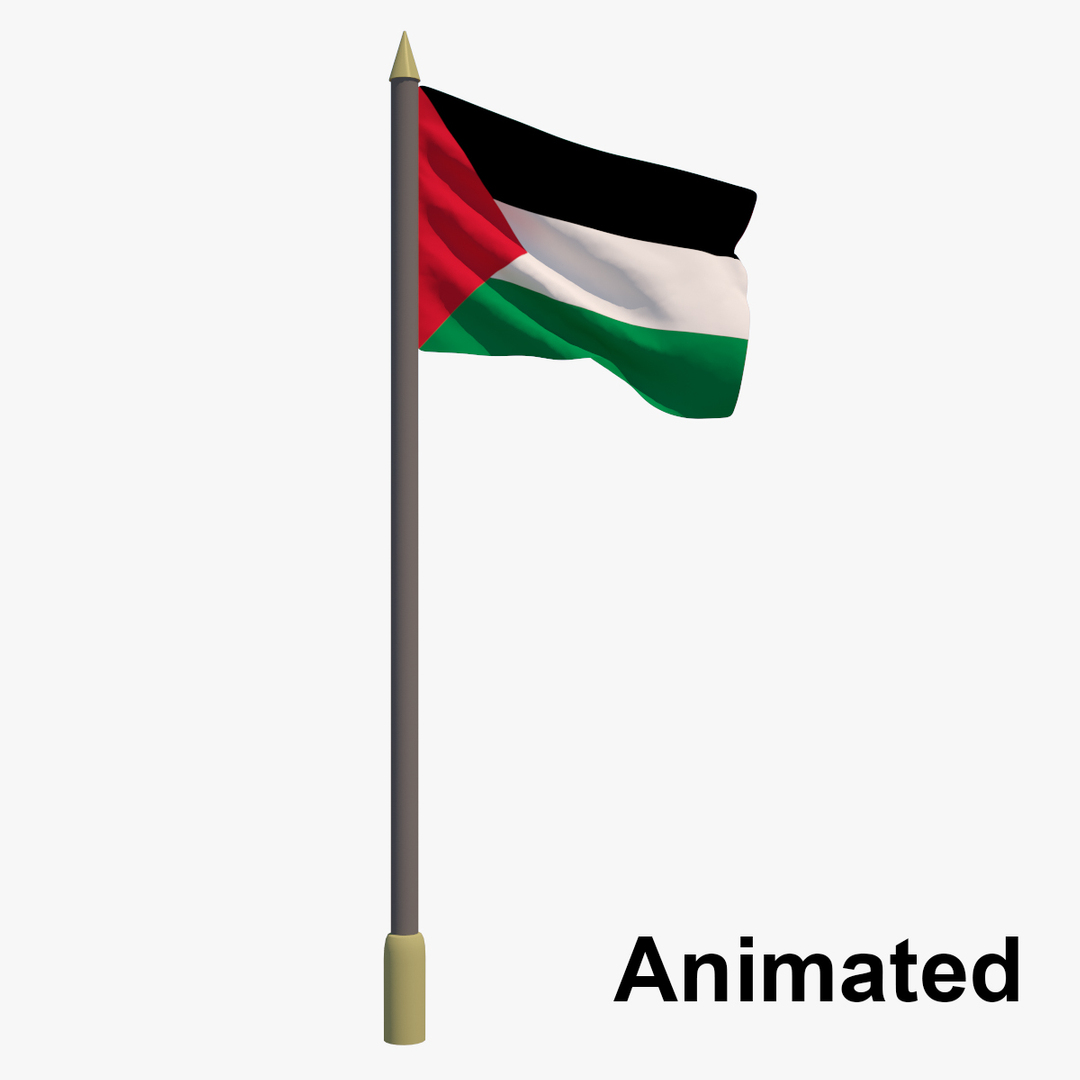 3D flag palestine - animation - TurboSquid 1190148