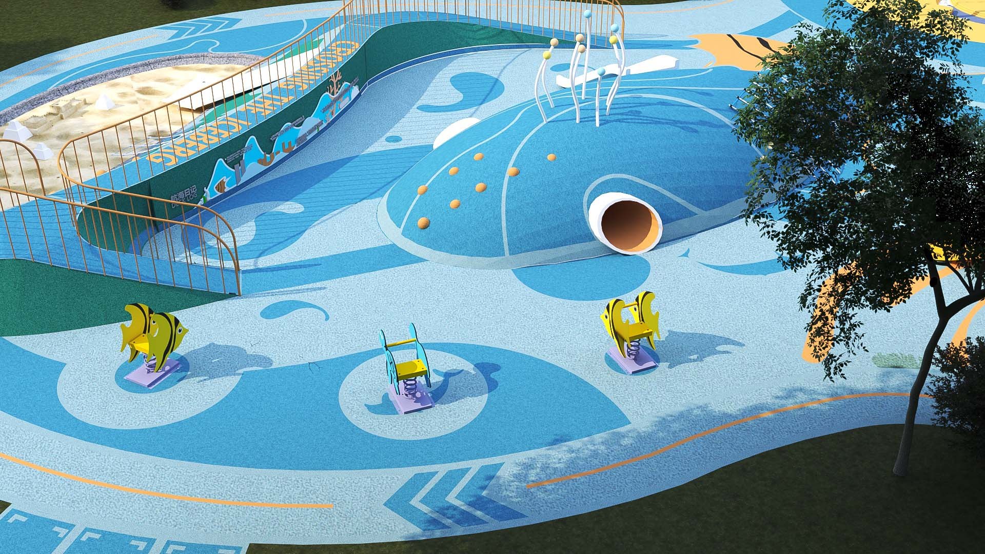 Playground children park 1 3D model - TurboSquid 2171107