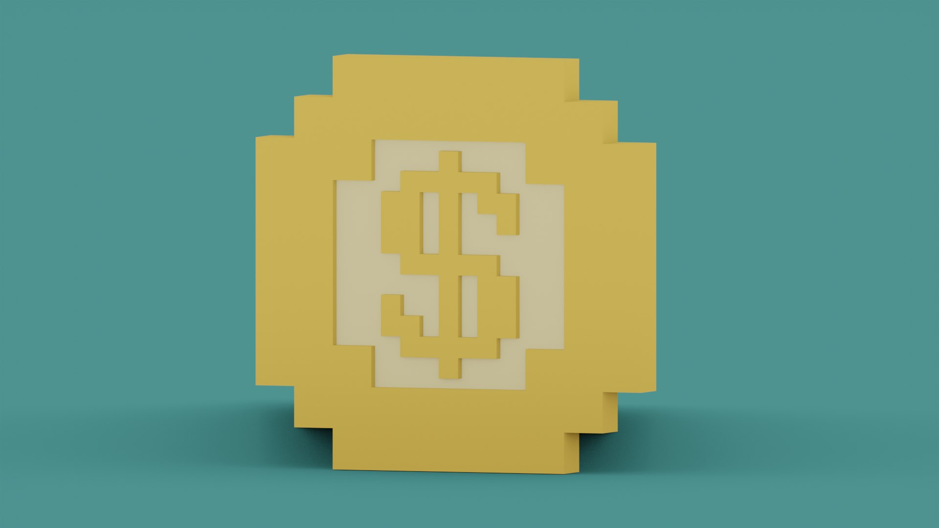 3D Model Dollar Coin Game Asset Low Poly Voxel Art - TurboSquid 1951910