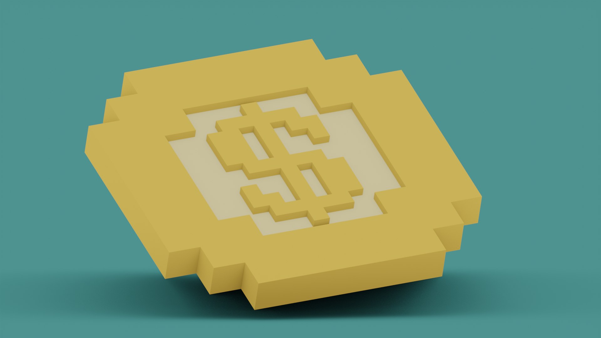 3D Model Dollar Coin Game Asset Low Poly Voxel Art - TurboSquid 1951910