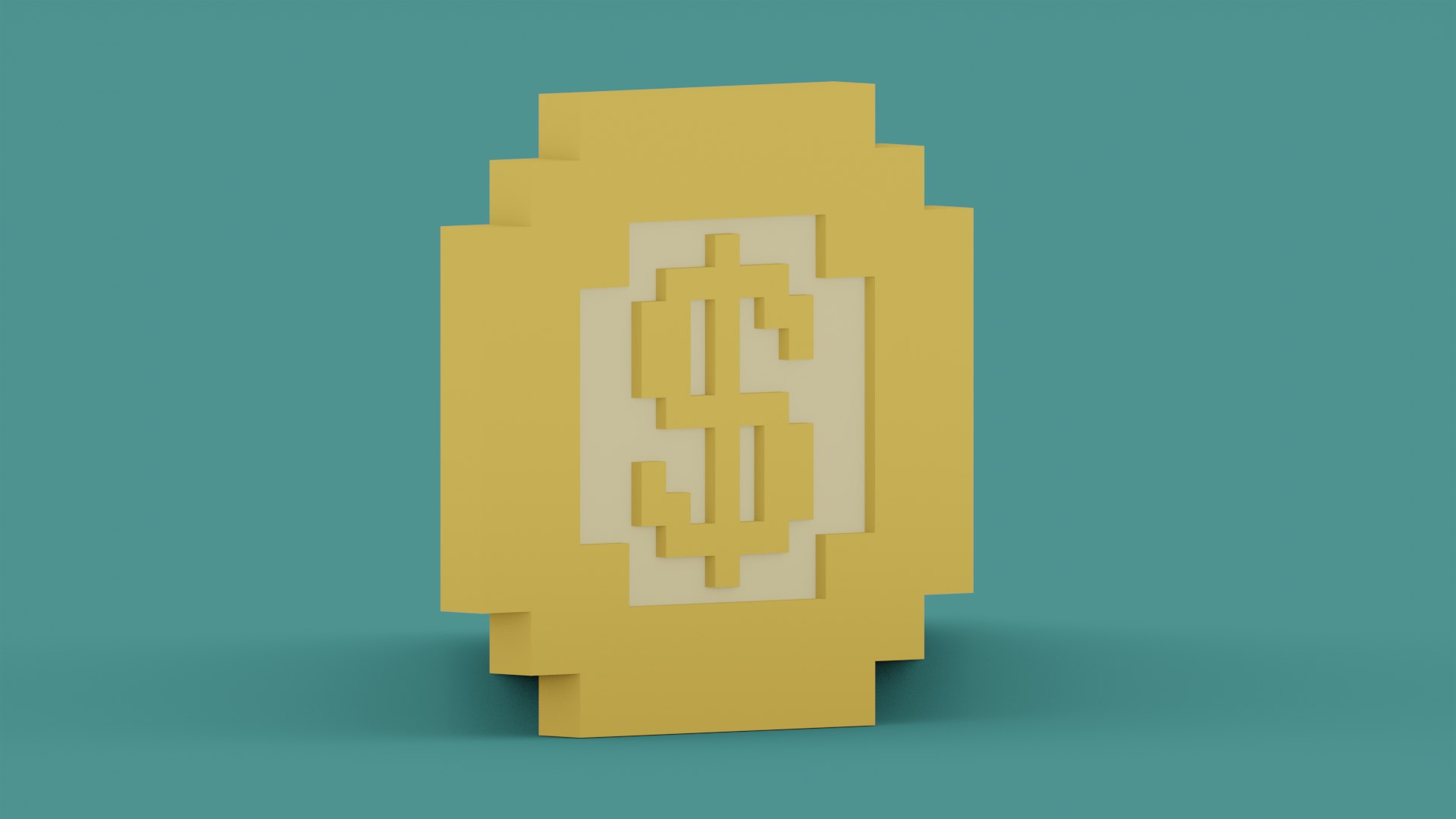3D Model Dollar Coin Game Asset Low Poly Voxel Art - TurboSquid 1951910