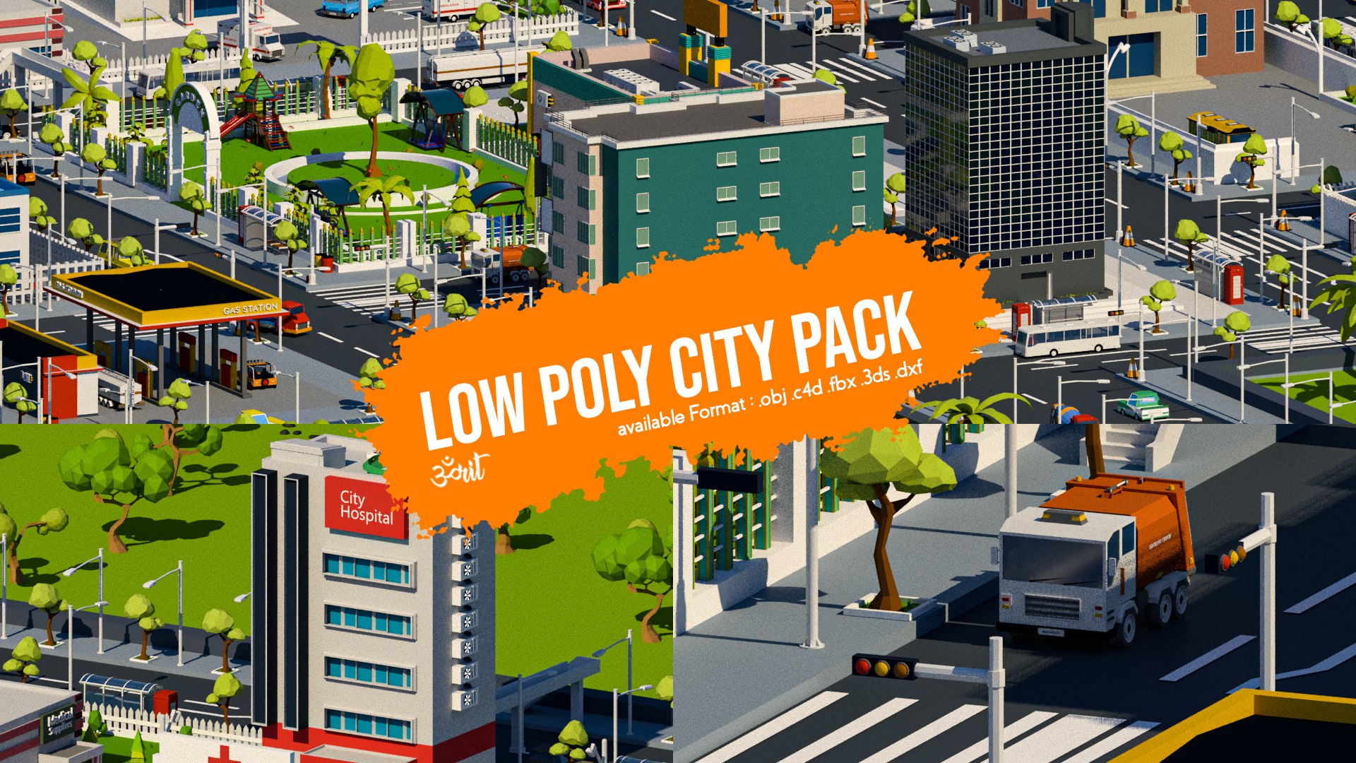 3D Model Low Poly City - TurboSquid 1742971