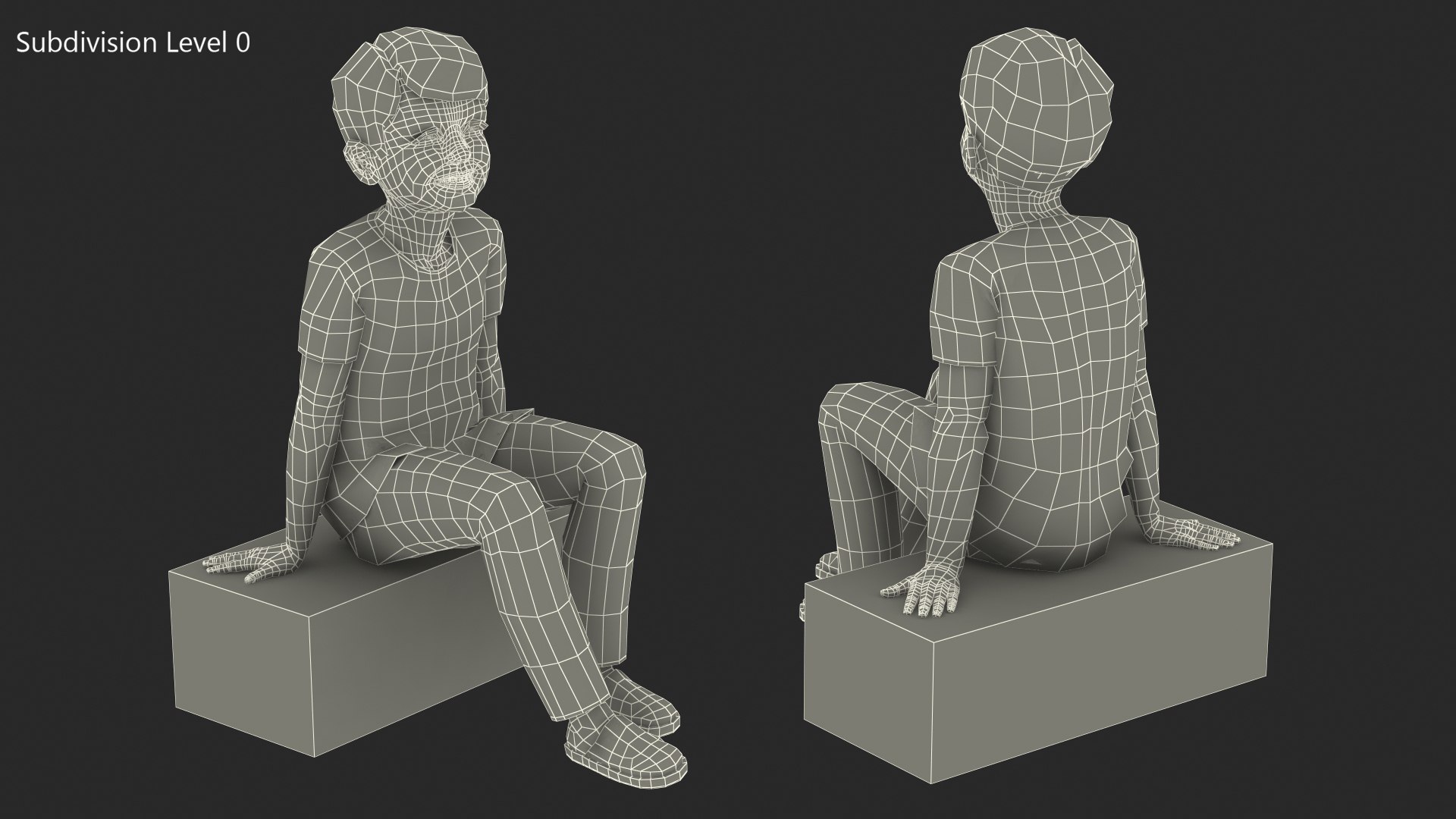 Sitting Child Boy Home Style 3D Model - TurboSquid 1919100