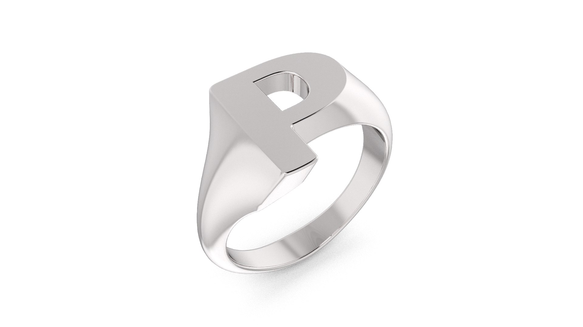 Alphabet Signet Ring P 3D Model - TurboSquid 2084091