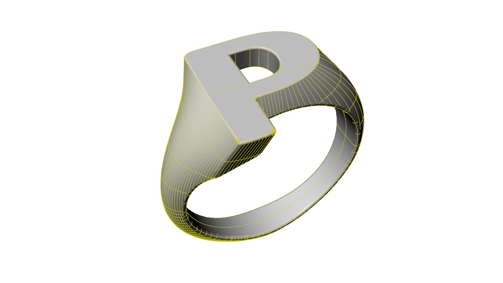 Alphabet Signet Ring P 3D Model - TurboSquid 2084091