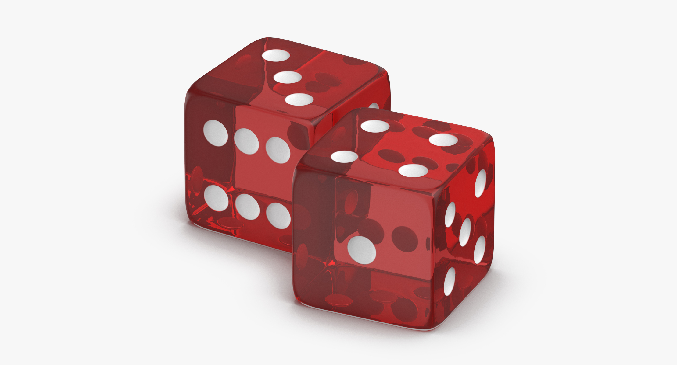 3D red transparent dices model - TurboSquid 1333514