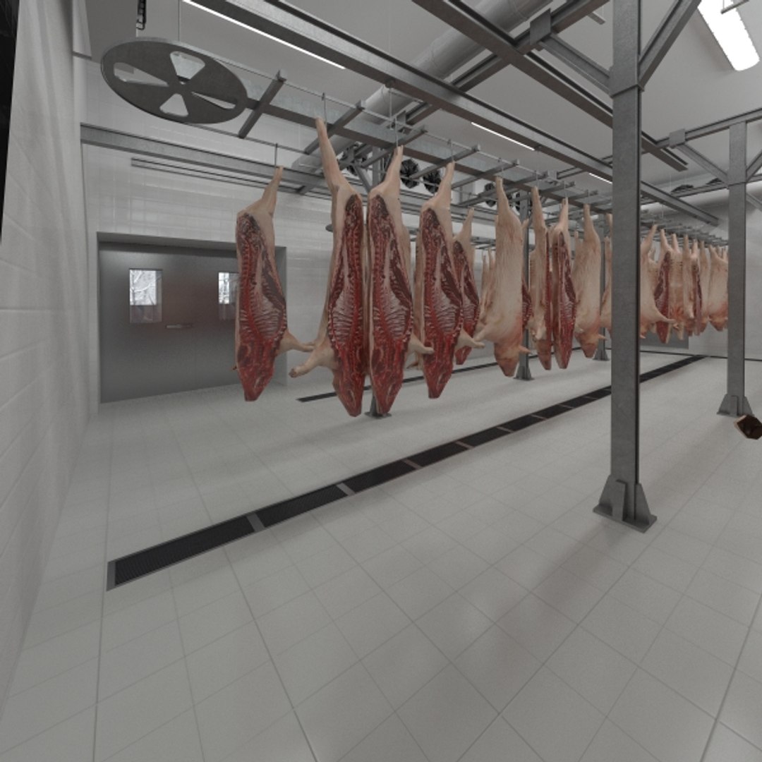 3D Slaughter House Hanging Pork Model - TurboSquid 1159044