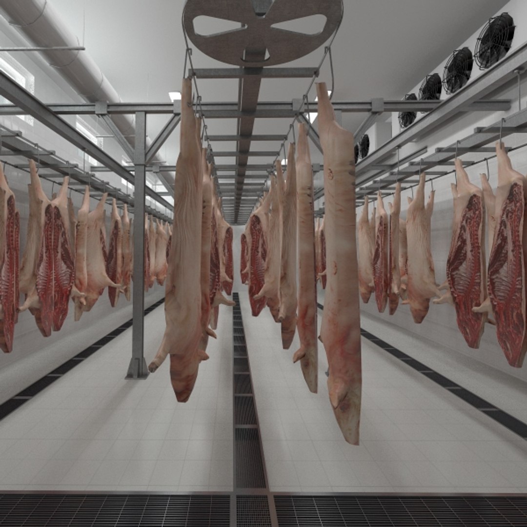 3D Slaughter House Hanging Pork Model - TurboSquid 1159044