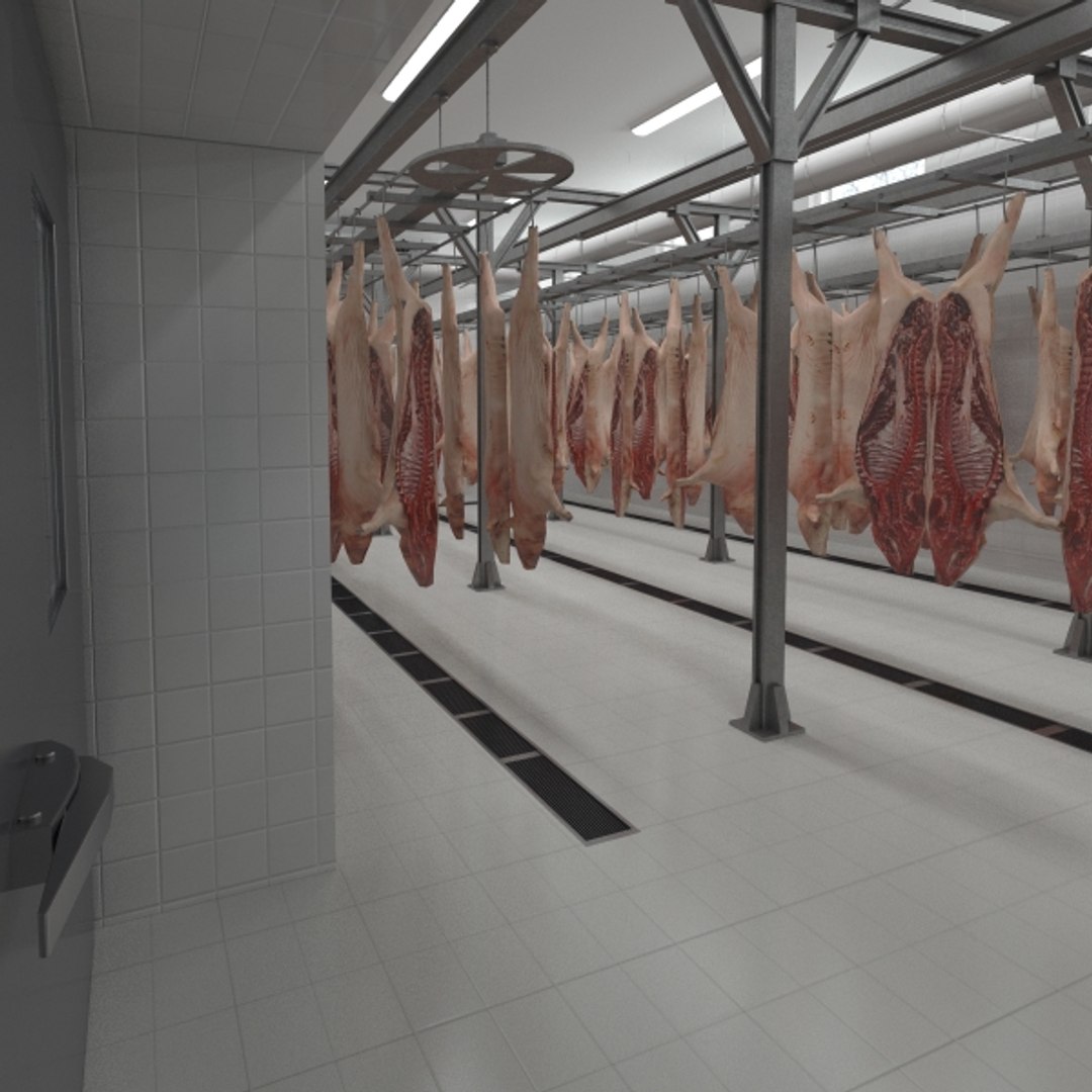 3D Slaughter House Hanging Pork Model - TurboSquid 1159044