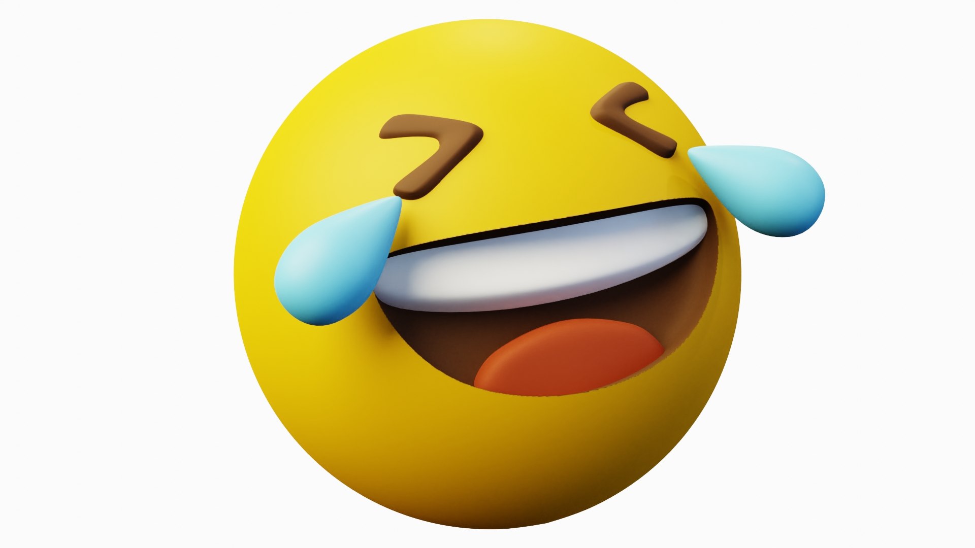 Laugh Out Loud Yellow Ball Emoticon Emoji Or Smiley 3D - TurboSquid 1989914