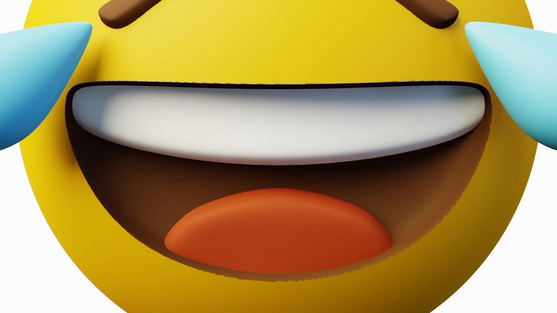 Laugh Out Loud Yellow Ball Emoticon Emoji Or Smiley 3D - TurboSquid 1989914