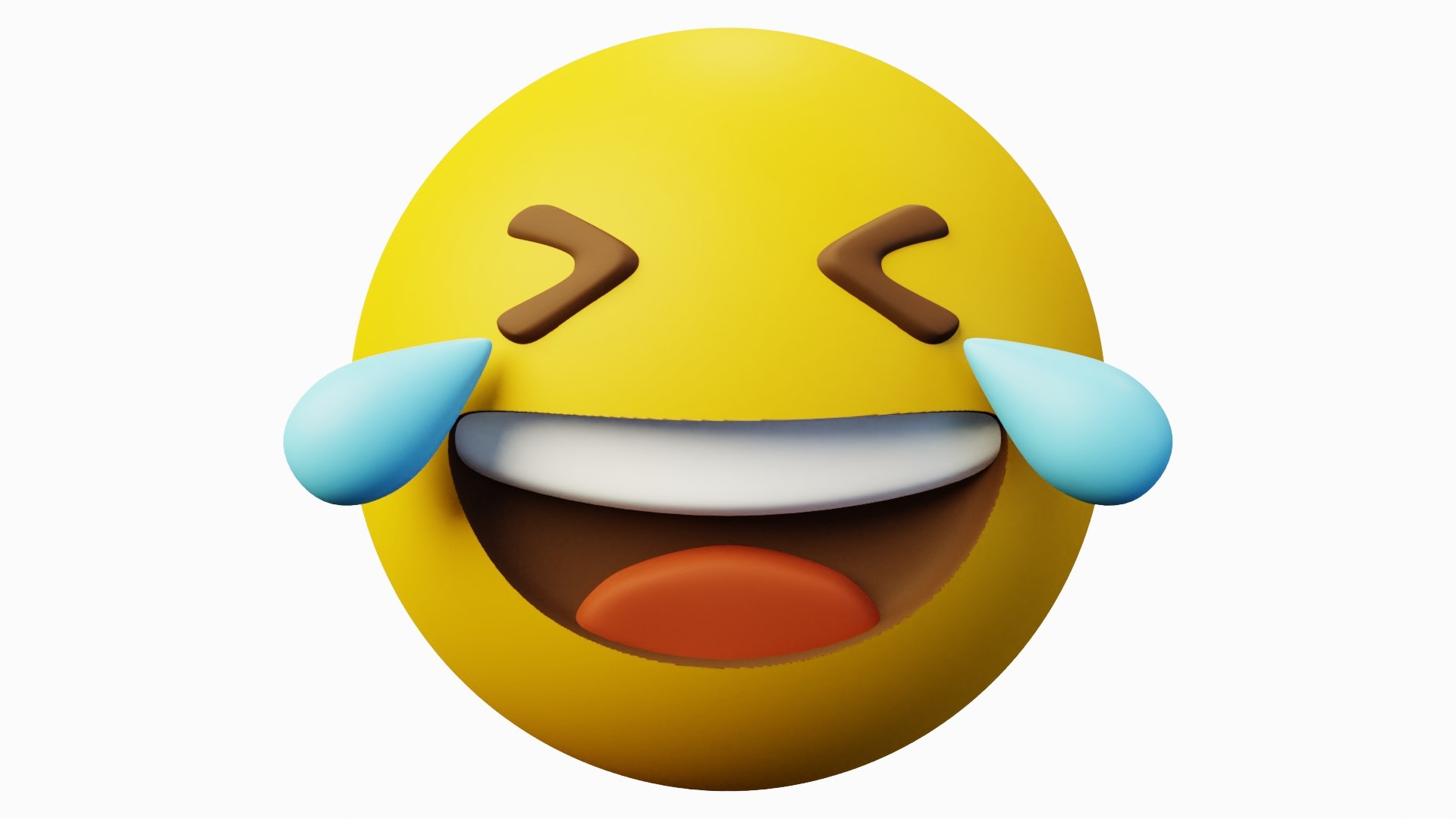 Laugh Out Loud Yellow Ball Emoticon Emoji Or Smiley 3D - TurboSquid 1989914